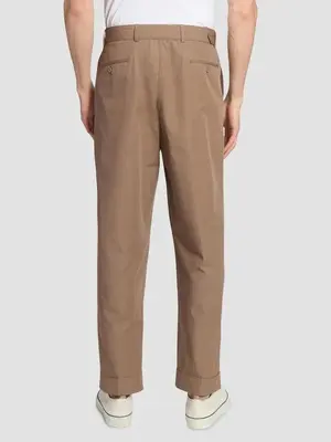 Officine Générale Hugo Cotton Poplin Pleated Trousers - Ginger Bread