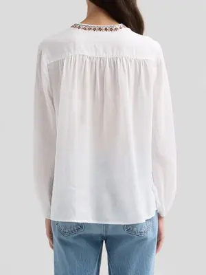 Johnny Was Lyora Embroidered Relaxed Swing Blouse