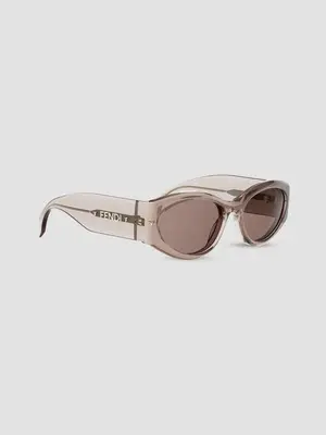 Fendi Screen 57mm Oval Sunglasses - Medium Brown