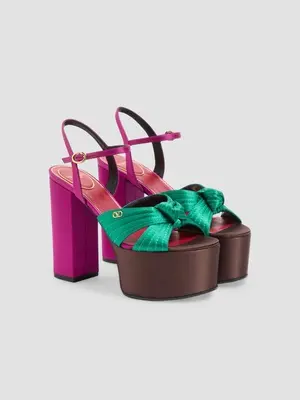 Valentino Garavani 125mm Sandals With Crasher Platform In Satin