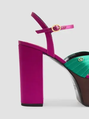 Valentino Garavani 125mm Sandals With Crasher Platform In Satin