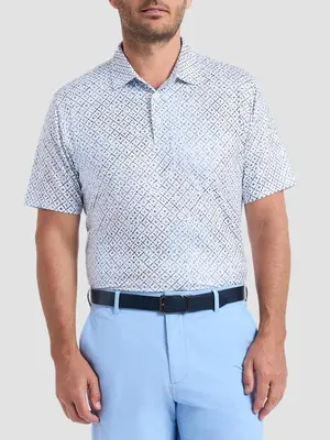 Robert Graham Dalby Geometric Knit Polo Shirt