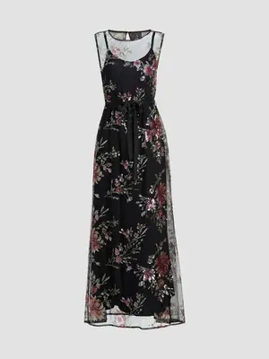 Johnny Was Siza Floral Mesh Maxi Dress