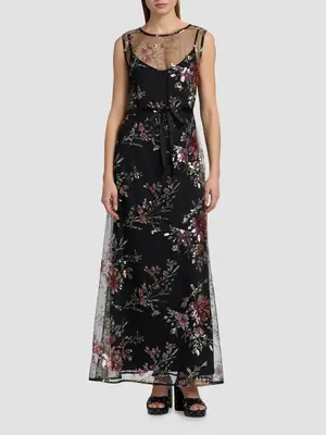 Johnny Was Siza Floral Mesh Maxi Dress