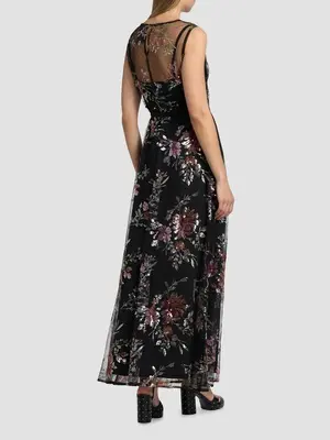 Johnny Was Siza Floral Mesh Maxi Dress