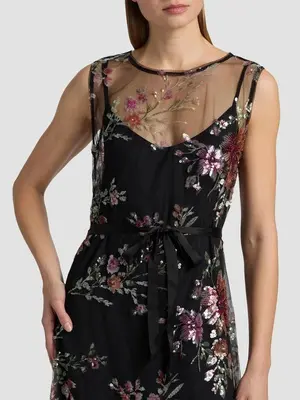 Johnny Was Siza Floral Mesh Maxi Dress