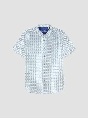 Robert Graham Napier Printed Short-sleeve Stretch-cotton Shirt