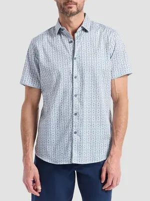 Robert Graham Napier Printed Short-sleeve Stretch-cotton Shirt