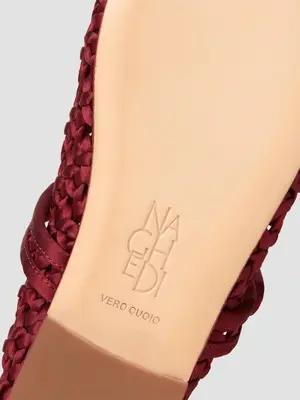 NAGHEDI Sydney Satin Mary Jane Flats - Garnet