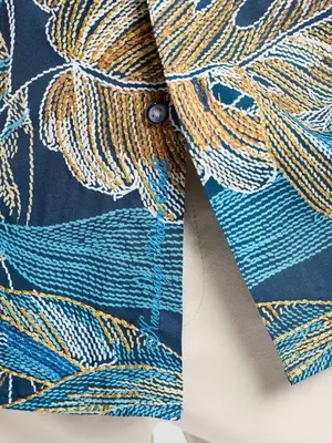 Robert Graham Chorro Embroidered Leaf Print Shirt