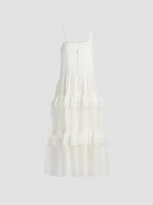 Ramy Brook Daria Embroidered Voile Midi-dress - White