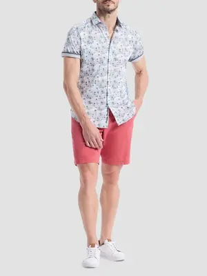 Robert Graham Embarcadero Geometric Cotton Short-sleeve Shirt