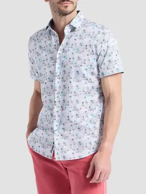 Robert Graham Embarcadero Geometric Cotton Short-sleeve Shirt
