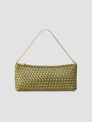 NAGHEDI Gala Satin Clutch Bag - Peridot