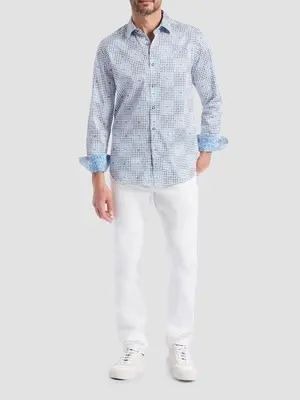 Robert Graham Brentwood Geometric Stretch-cotton Shirt