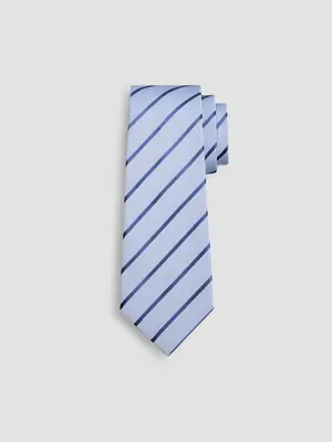Kiton Diagonal Stripe Silk Tie - Blue