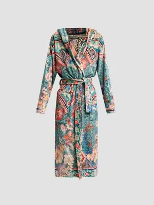 Johnny Was Cozy -scarf Printed Robe - Lorette
