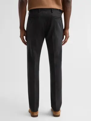 SARTORIO NAPOLI Solid Crease-front Trousers - Black