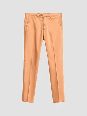 SARTORIO NAPOLI Solid Crease-front Trousers - Brick