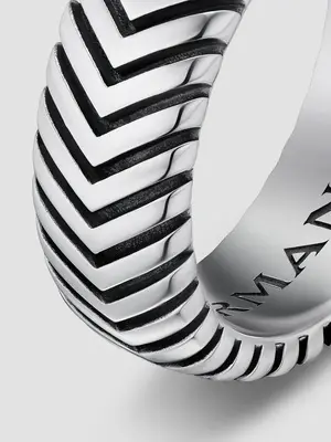 David Yurman Chevron Band Ring In Sterling 8mm