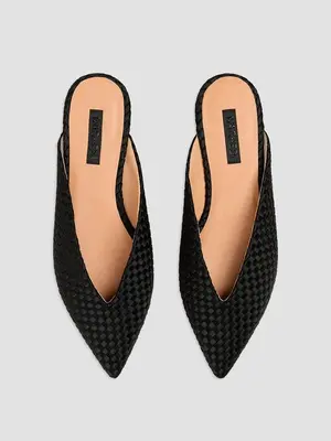 NAGHEDI Strada Satin Mules - Onyx