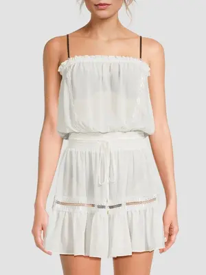 Ramy Brook Natalia Eyelet Strapless Cover-up Minidress