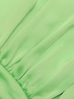 Ramy Brook Martin Satin Gown - Bright Lime