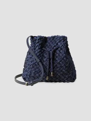 NAGHEDI Gramercy Double Weave Bucket Bag Indigo