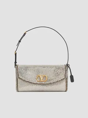 Valentino Garavani Devain Small Metallic Mesh Shoulder Bag