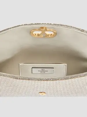 Valentino Garavani Devain Small Metallic Mesh Shoulder Bag