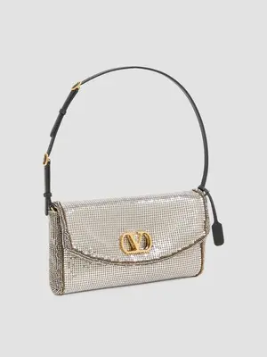 Valentino Garavani Devain Small Metallic Mesh Shoulder Bag
