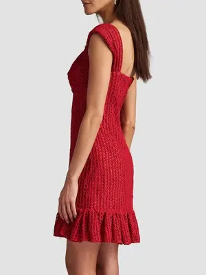Tadashi Shoji Crocheted Sweetheart Minidress