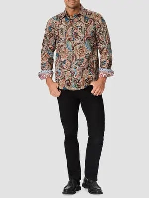 Robert Graham Ferncraw Paisley Stretch-cotton Shirt
