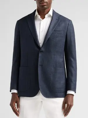 SARTORIO NAPOLI Textured Wool-silk-blend Sport Coat