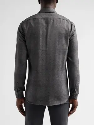 Kiton Buba Plaid Wool-cotton-cashmere Shirt