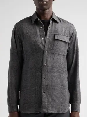 Kiton Buba Plaid Wool-cotton-cashmere Shirt