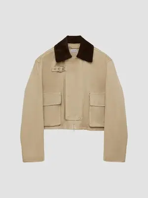 Loewe Corduroy Spread Collar Short Parka