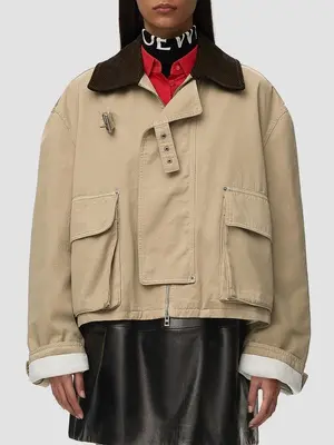 Loewe Corduroy Spread Collar Short Parka