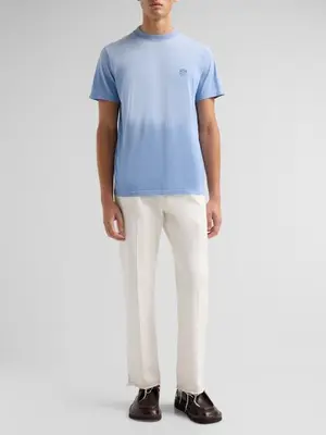 Loewe Anagram Regular-fit Cotton Crewneck T-shirt - Blue