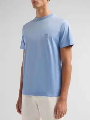 Loewe Anagram Regular-fit Cotton Crewneck T-shirt - Blue