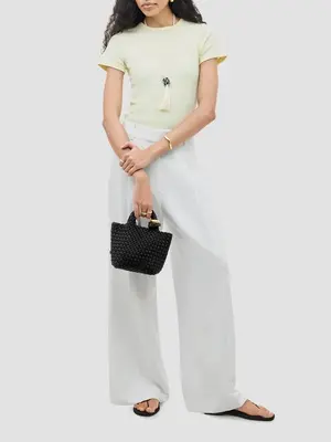 NAGHEDI St. Barths Petit Beads Top Handle Bag - Onyx