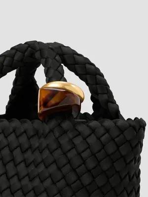 NAGHEDI St. Barths Petit Beads Top Handle Bag - Onyx