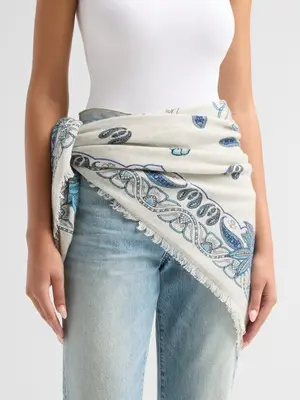Johnny Was Wool-cashmere Fringe Scarf