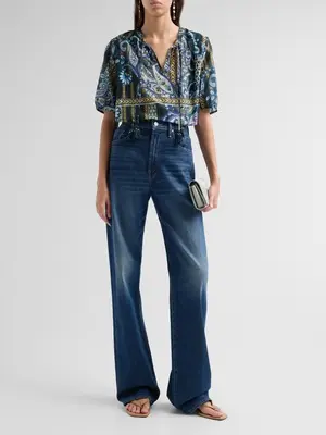 Johnny Was Margot Cotton-silk Tassel Top