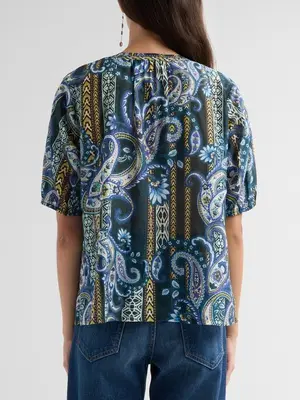 Johnny Was Margot Cotton-silk Tassel Top