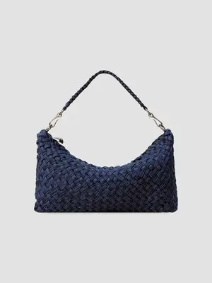 NAGHEDI Porto Small Double Weave Half Moon Shoulder Bag