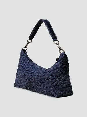 NAGHEDI Porto Small Double Weave Half Moon Shoulder Bag
