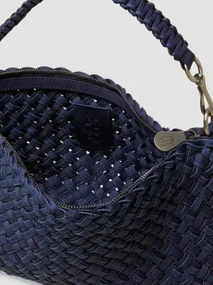 NAGHEDI Porto Small Double Weave Half Moon Shoulder Bag