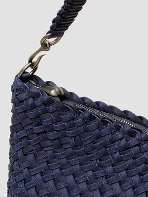 NAGHEDI Porto Small Double Weave Half Moon Shoulder Bag