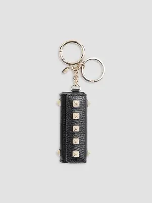 Valentino Garavani Rockstud Lipstick Charm In Grainy Calfskin
